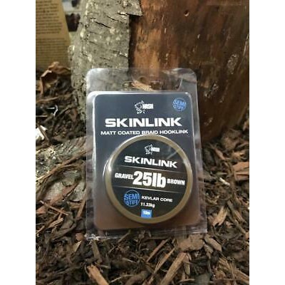 NASH SKYNLINK Matt Coated Braid Hooklink 25lb Gravel Brown
